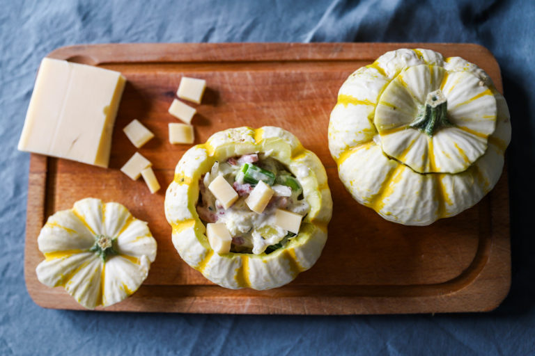 Mini courges farcies au gruyère et lardons | Jardin Potager